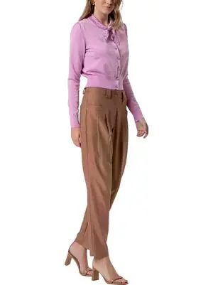 FRACOMINA Stud-embellished Bow-tie Cardigan - Pink