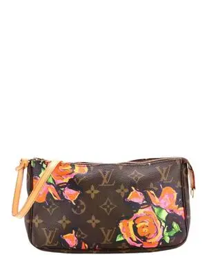 LOUIS VUITTON Pochette Accessoires Monogram Roses Shoulder Bag - Brown