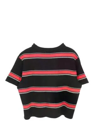 LOUIS VUITTON Striped Cropped T-shirt - Black