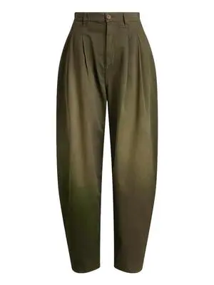 Ralph Lauren Ellen Pleated Cotton Trousers - Brown