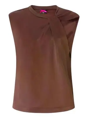Pinko Draped Sleeveless Top Brown