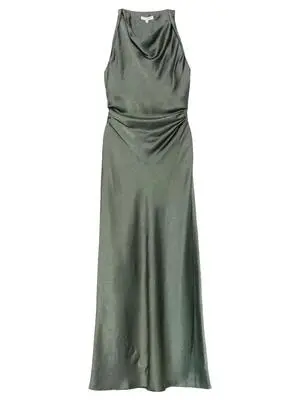 Vince Cowl-neck Ruched Maxi Dress - Green