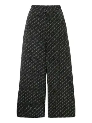 Stella McCartney Logo Wide Leg Trousers - Black