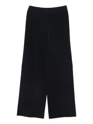 Max Mara Rotondo" Elasticated Waistband Wide-leg Trousers - Black