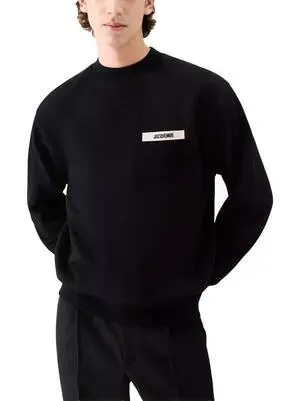 Jacquemus Logo Patch Crewneck Sweatshirt - Black