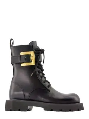 Balmain Ranger Anthem Buckle-strap Ankle Boots - Black
