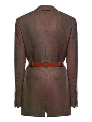DONDUP Belted Check-pattern Jumpsuit - Brown