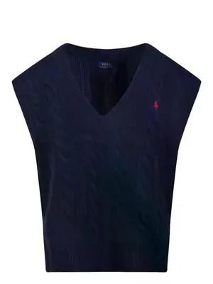 Polo Ralph Lauren Cable-knit V-neck Vest - Blue