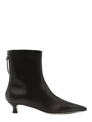 AeydĒ Zoe Pointed-toe Kitten-heel Boots - Brown