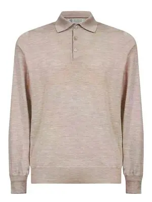 Brunello Cucinelli Long-sleeve Cotton Polo Shirt - Neutrals