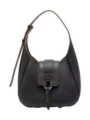 Hogan Logo-plaque Shoulder Bag - Black