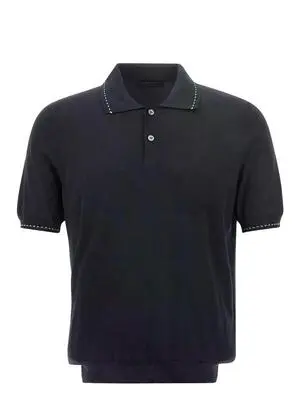 GRAN SASSO Short-sleeve Polo Shirt - Black