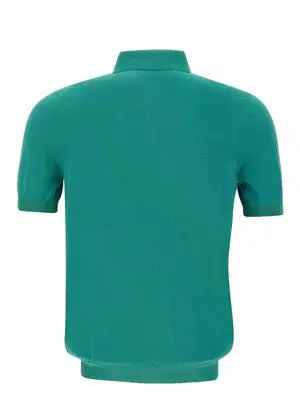 GRAN SASSO Short-sleeve Cotton Polo Shirt - Green