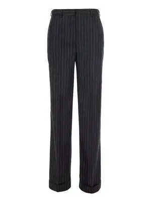 SEMICOUTURE Lola Pinstripe Trousers - Grey