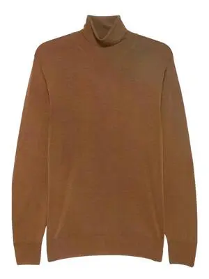 Canali Roll-neck Wool Sweater - Brown