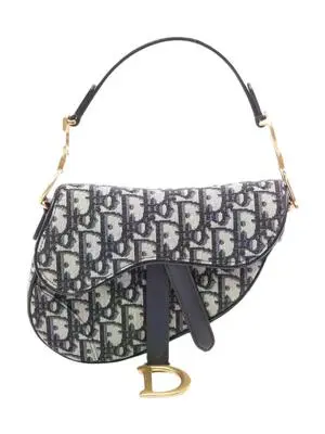 Dior 2010s Saddle Oblique Monogram Mini Tote Bag - Blue