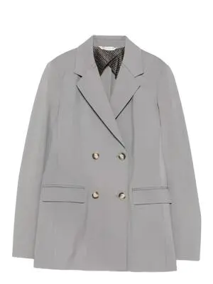 Max Mara Double-breasted Notched-lapel Blazer - Grey