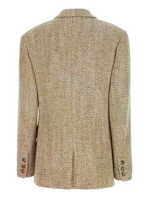 MARANT ETOILE Parly Herringbone-knit Single-breasted Blazer - Neutrals