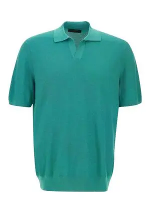 GRAN SASSO Skipper Textured-knit Polo Shirt - Green