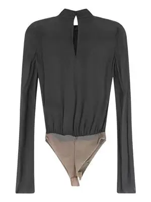 Elisabetta Franchi Pleated Bodysuit With Gold-tone Hardware - Black