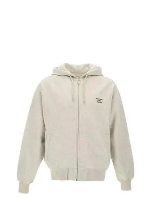 Drole De Monsieur Logo-print Zip-up Hoodie - Grey