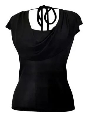Dolce & Gabbana Cowl Neck Open Back Blouse - Black