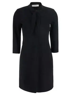 JUCCA Pussy-bow Mini Dress - Black