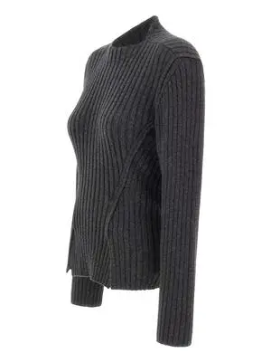 Victoria Beckham Ribbed-knit Wool-cashmere Sweater - Grey