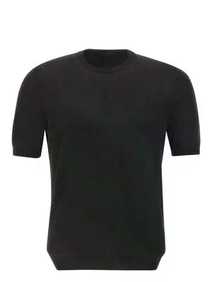 GRAN SASSO Crew-neck Short-sleeve T-shirt - Black