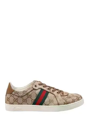 Gucci Gg Supreme Canvas Web-stripe Sneakers - Neutrals