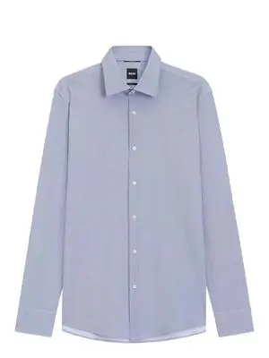 BOSS Geometric-print Slim-fit Shirt - Blue