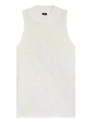 BOSS Open-knit Sleeveless Top - Neutrals