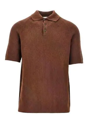 GALLIA Buttoned Polo Shirt - Brown