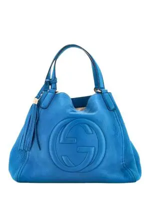 Gucci Soho Leather Medium Shoulder Bag - Blue