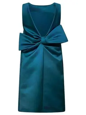 Max Mara Sleeveless Bow Detail Mini Dress - Blue