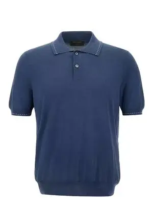 GRAN SASSO Short-sleeve Polo Shirt - Blue