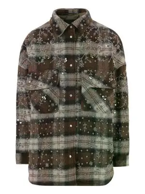 Stella McCartney Embroidered Check Jacket - Brown