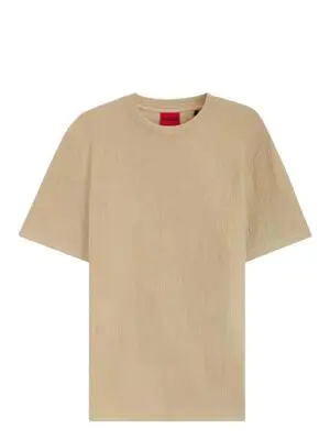 Hugo Cotton-blend T-shirt With Creased Effect - Neutrals