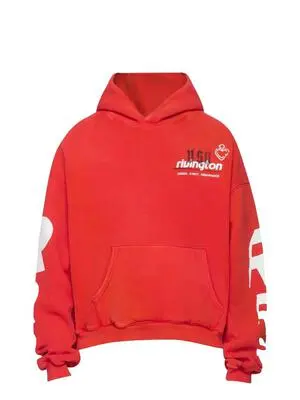 RIVINGTON ROI REBIS Graphic Print Hooded Sweatshirt - Red