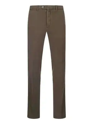 Kiton Logo Patch Straight-leg Trousers - Brown