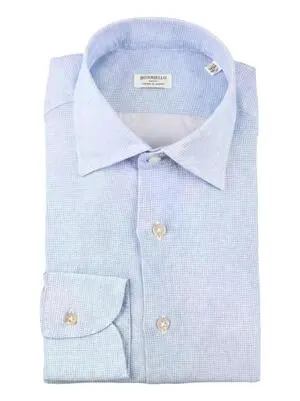 BORRIELLO NAPOLI Houndstooth-pattern Shirt - Blue