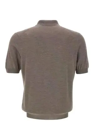 GRAN SASSO Half-zip Short-sleeve Polo Shirt - Brown