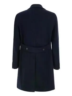 Tagliatore Double-breasted Twill-weave Coat - Blue