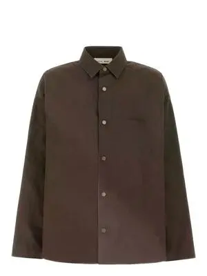Fear Of God Logo-embroidered Overshirt - Brown