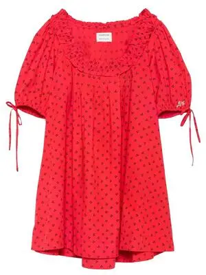 DAMSON MADDER Jemima Cherry-print Mini Dress - Red