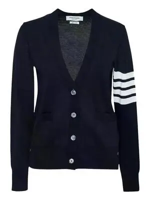 Thom Browne Cardigan With Signature Stripes - Blue