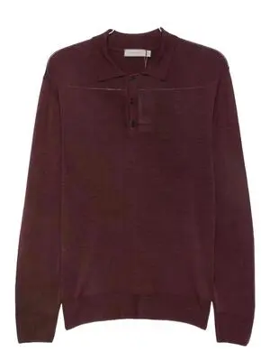 Canali Wool Polo Shirt - Red