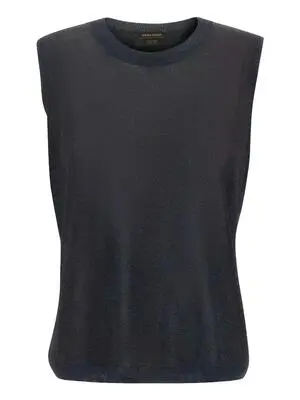 GRAN SASSO Lurex Knit Sleeveless Top - Black