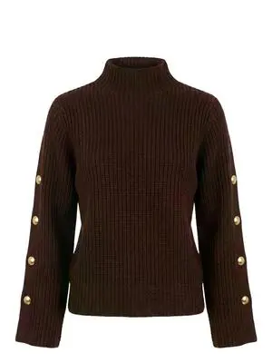 TWINSET Button-detail Long-sleeve Sweater - Brown