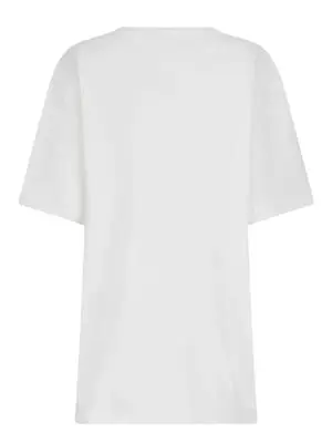 Attico Shaped-split Cotton T-shirt - White